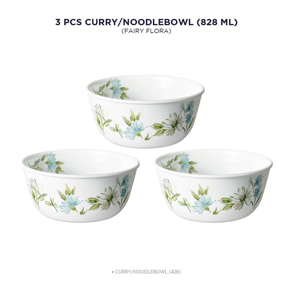 Corelle Asia Collection Fairy Flora 828ml Curry Bowl Pack of 3 – Corellebrands