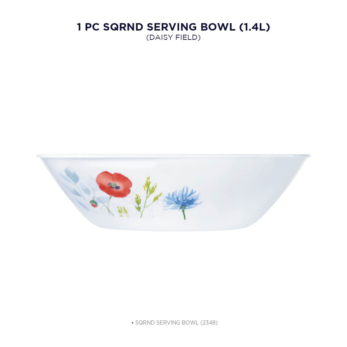 Buy Corelle Asia Square Round Collection Daisy Field Square Round 1.4L ...