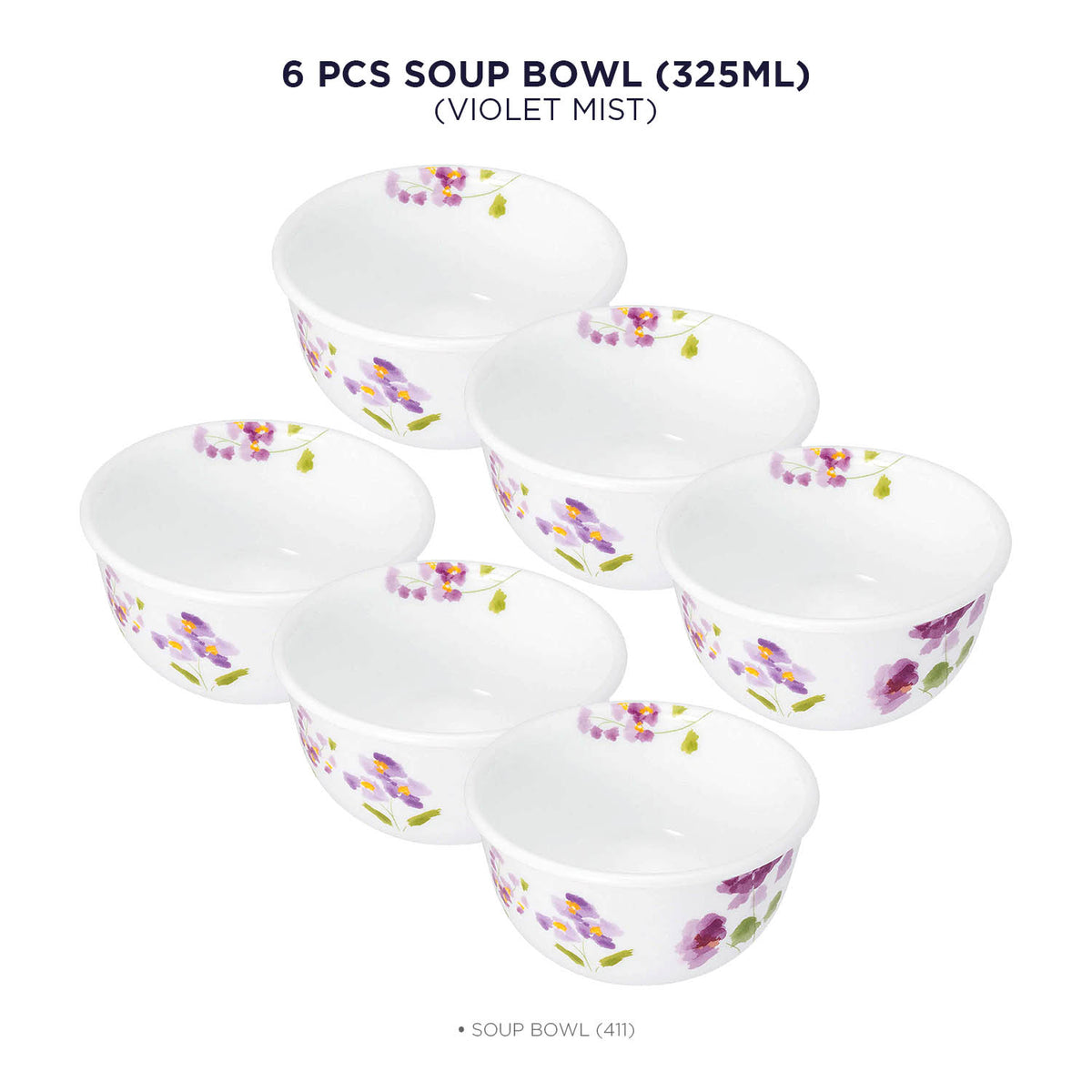 Corelle Asia Collection Violet Mist 325ml Soup Bowl Pack of 6 ...