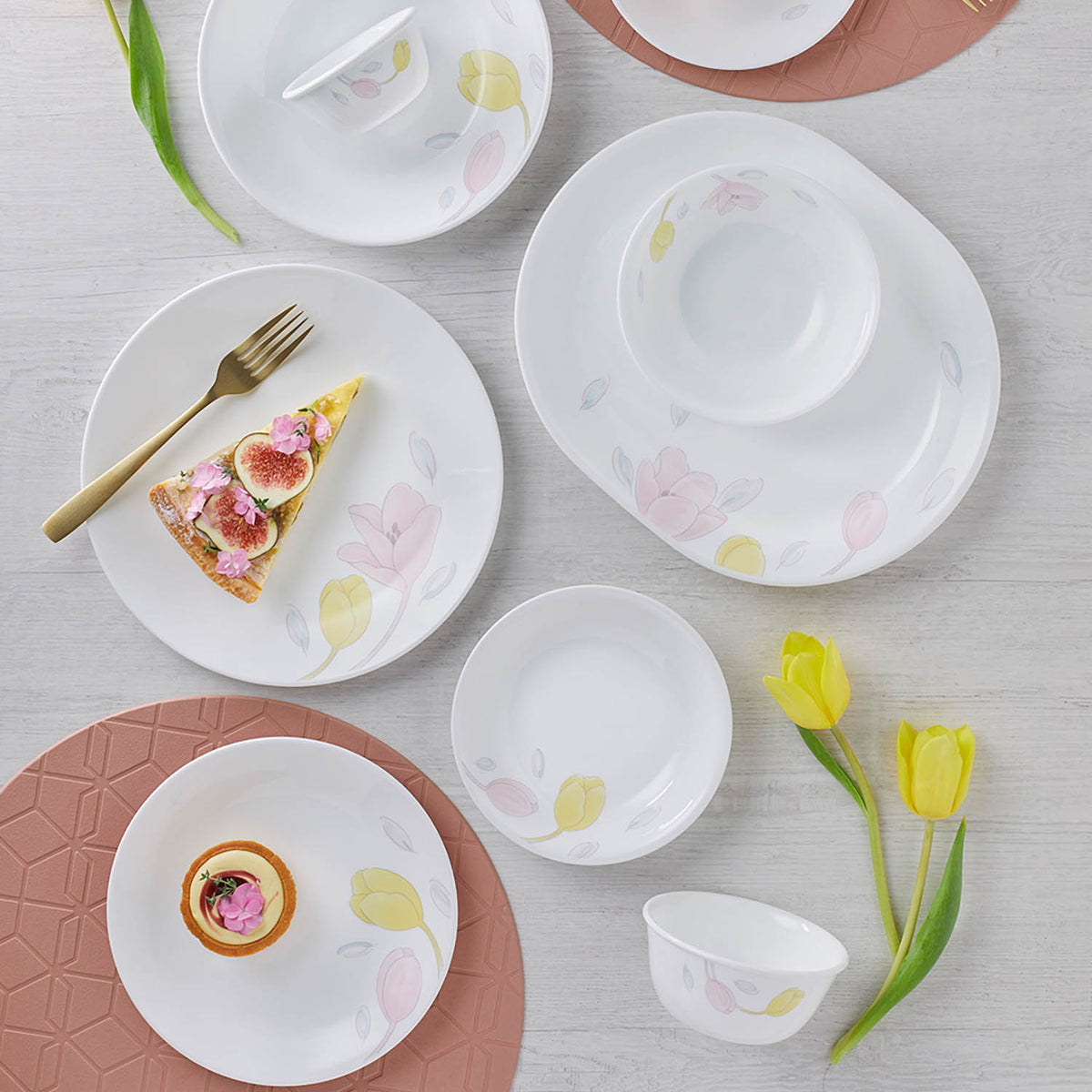 Corelle Livingware Elegance 4 Pcs Bachelor Set | 26cm Dinner Plate (2P ...