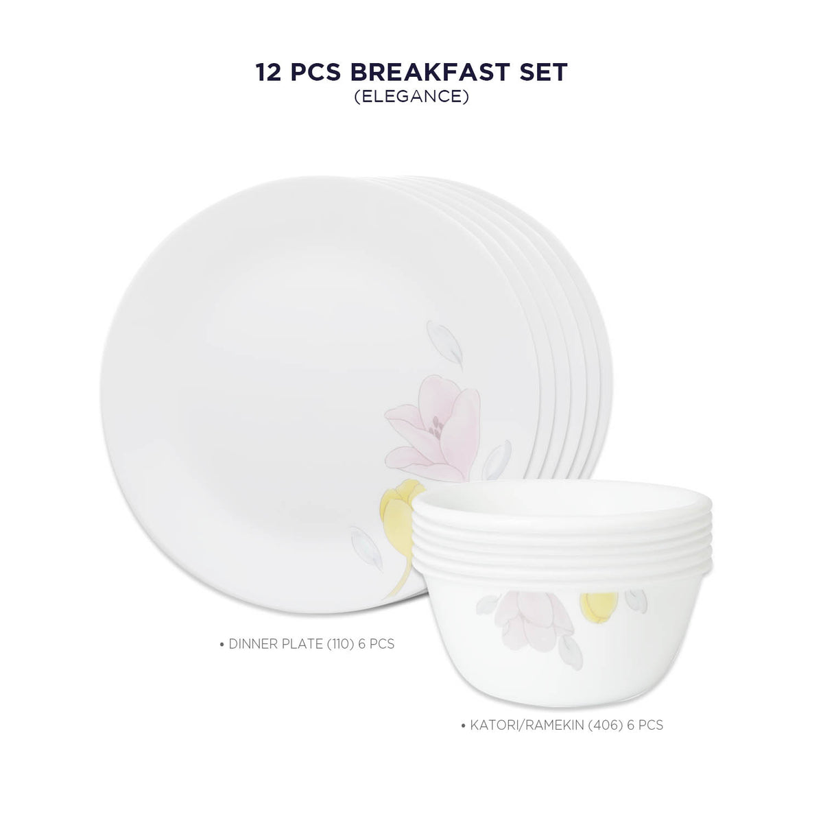 Corelle Livingware Plus Elegance Breakfast Set (Pack of 12) 6 26cm Din ...