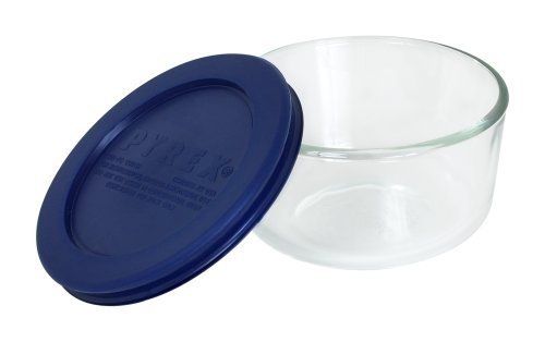 Pyrex 1 cup round glass storage dish with plastic covers saves waste ...